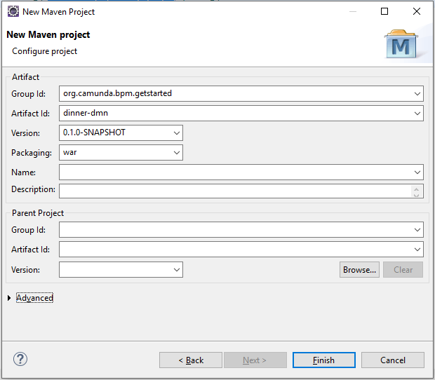 Setup a Java Project for DMN | bpms.finture.com